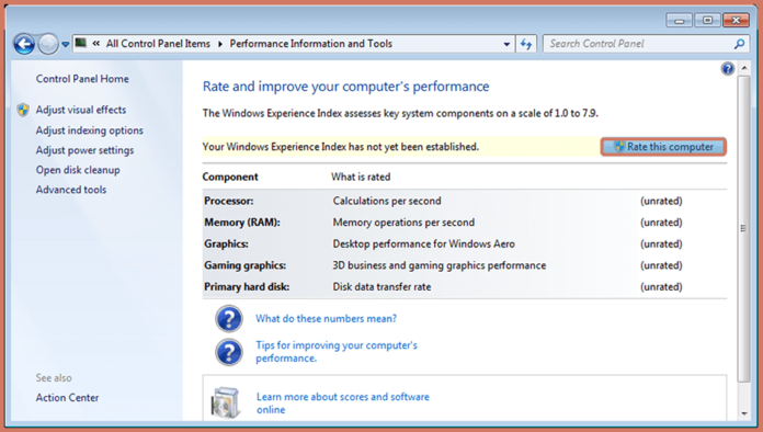 How To Use The Windows Experience Index In Windows 10 » TechMaina